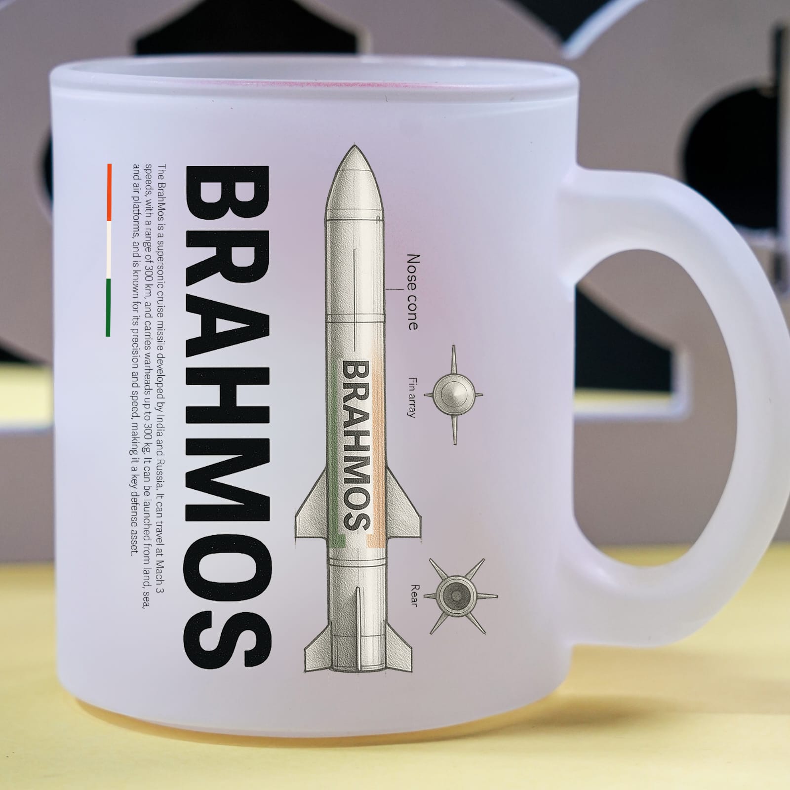 BrahMos Missile Frosted Glass Mug