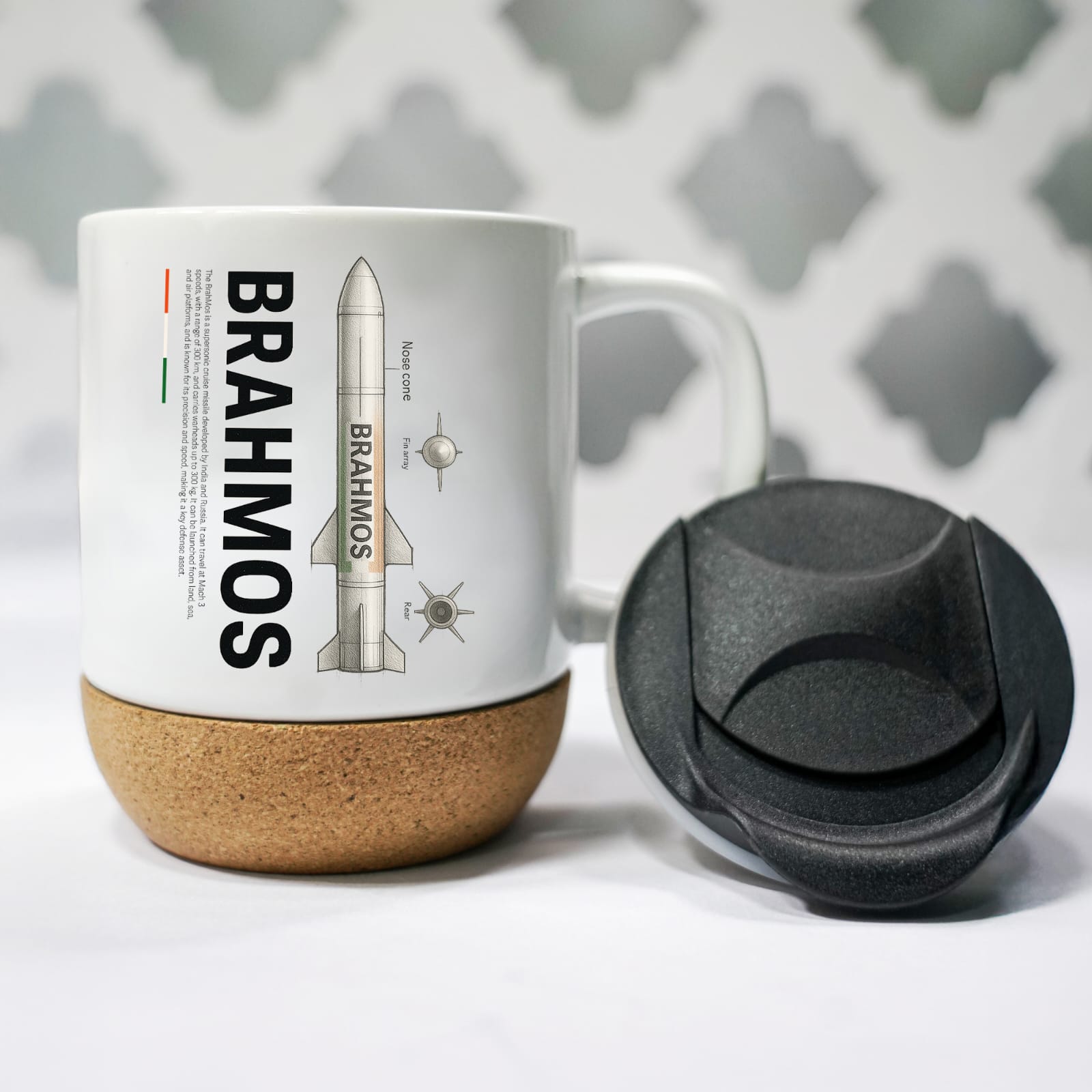 Premium BrahMos Cork Bottom Mug for Army Fans